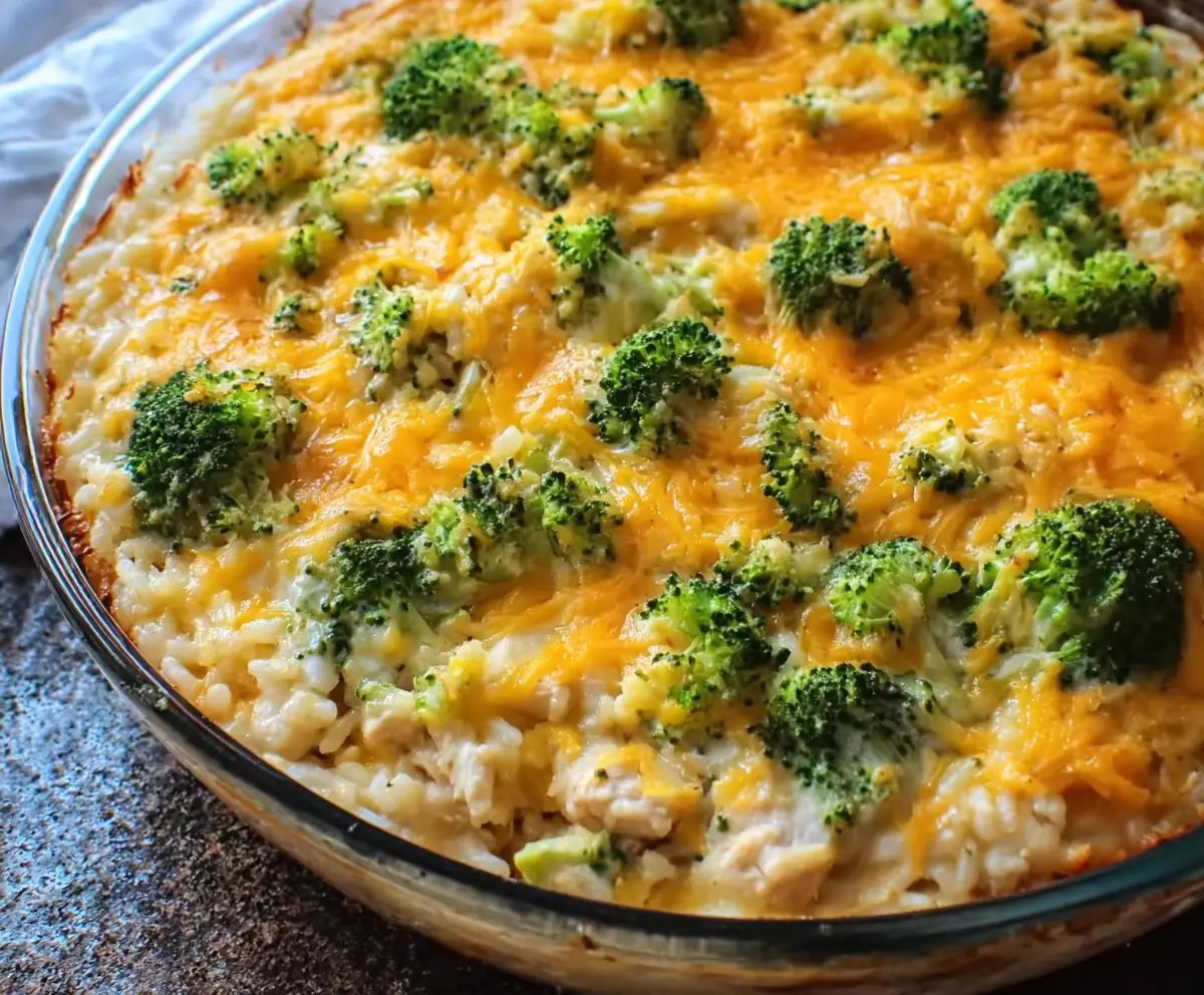 Easy Creamy Chicken Broccoli Rice Casserole